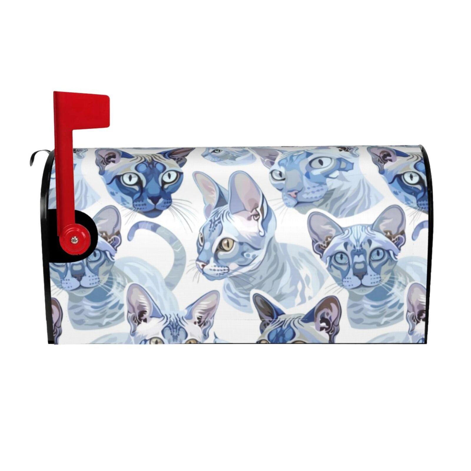 Mailbox Covers Magnetic Standard Size - Blue Cats Illustration Pattern ...