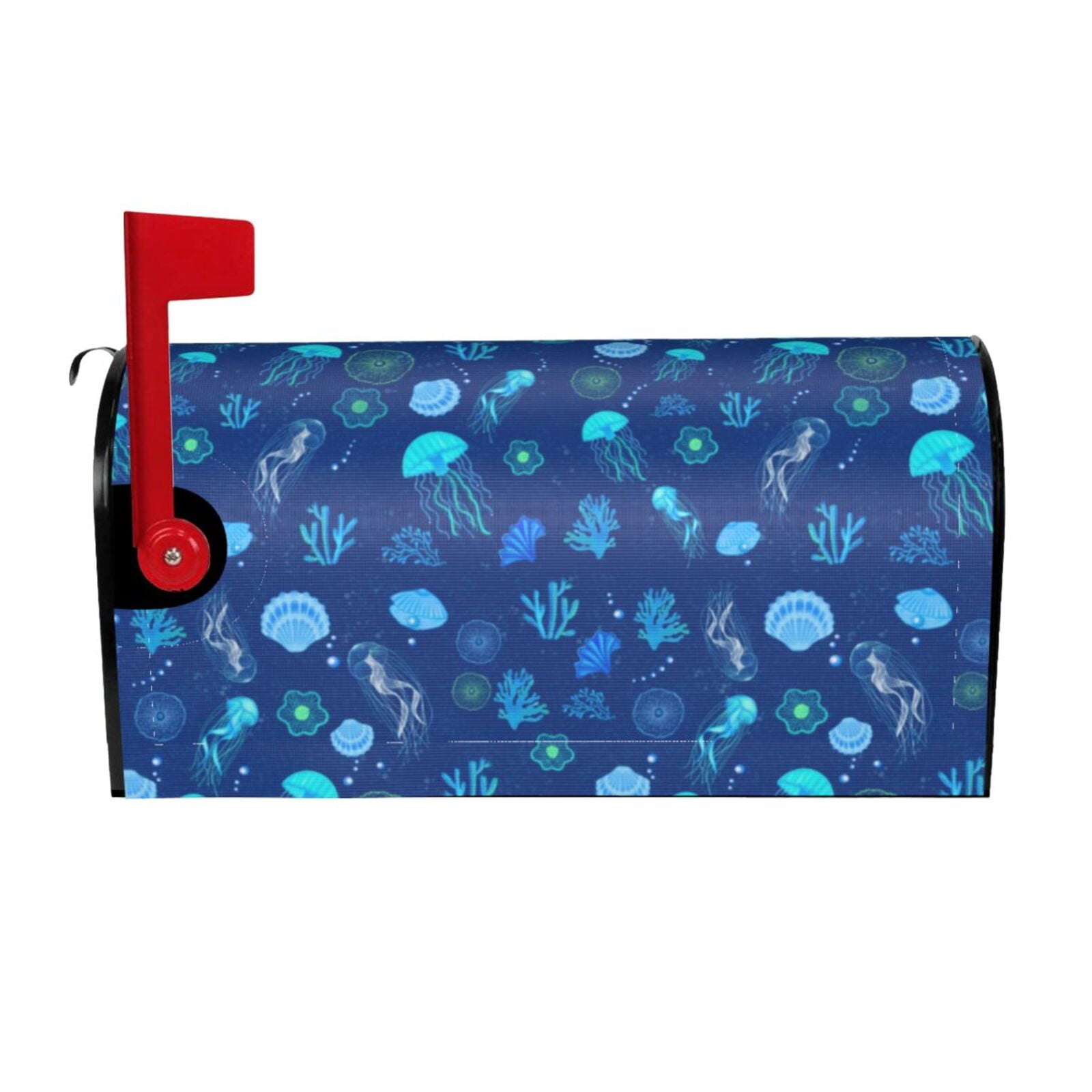 Mailbox Covers Magnetic Standard Size - Blue Jellyfish Shell Coral ...