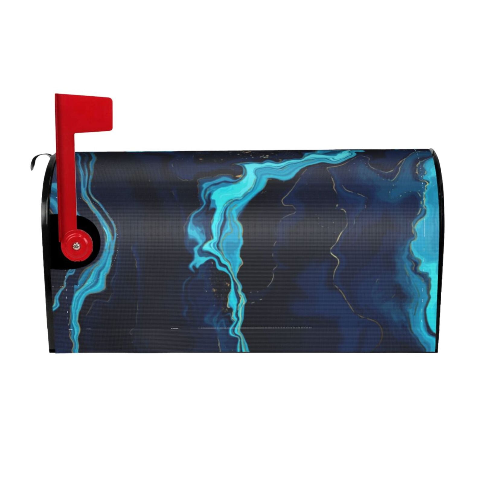 Mailbox Covers Magnetic Standard Size - Blue Marble And Gold Waterproof ...