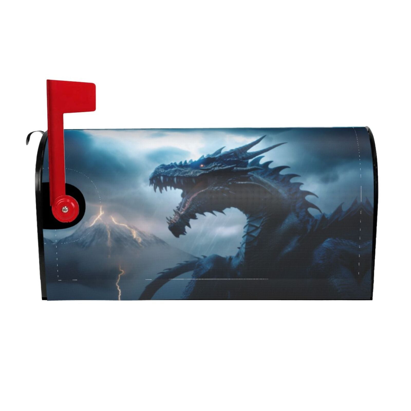 Mailbox Covers Magnetic Standard Size - Blue Thunder storm Dragon ...