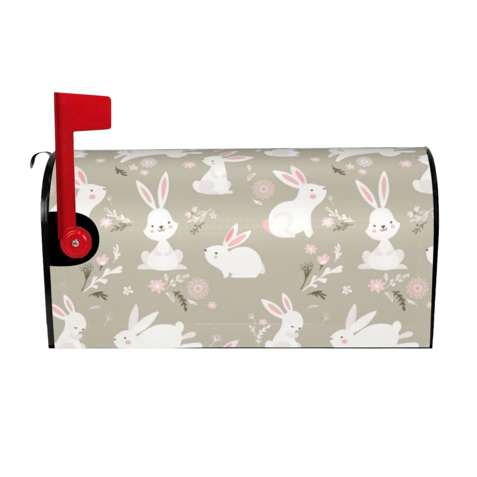 Mailbox Covers Magnetic Standard Size - Bohemian Flower Cute Rabbit ...