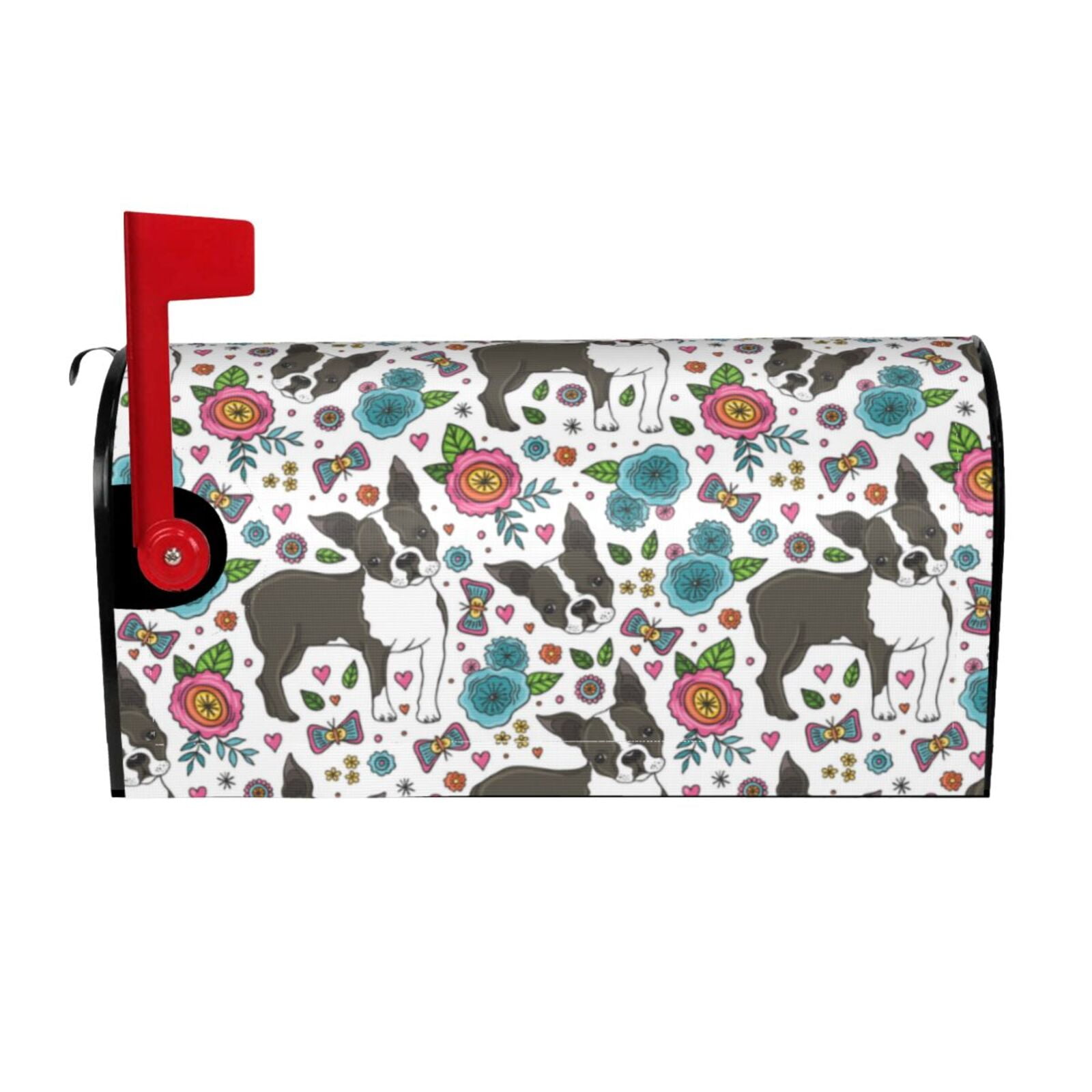Mailbox Covers Magnetic Standard Size - Boston terrier cute flowers ...