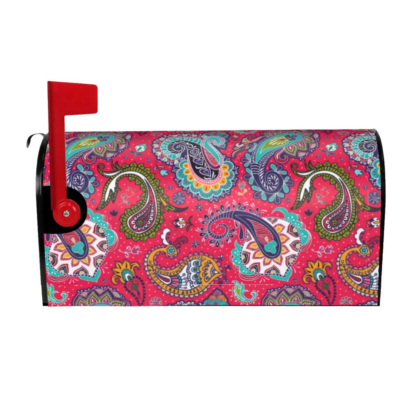 Mailbox Covers Magnetic Standard Size - Brightly Colored Paisley ...