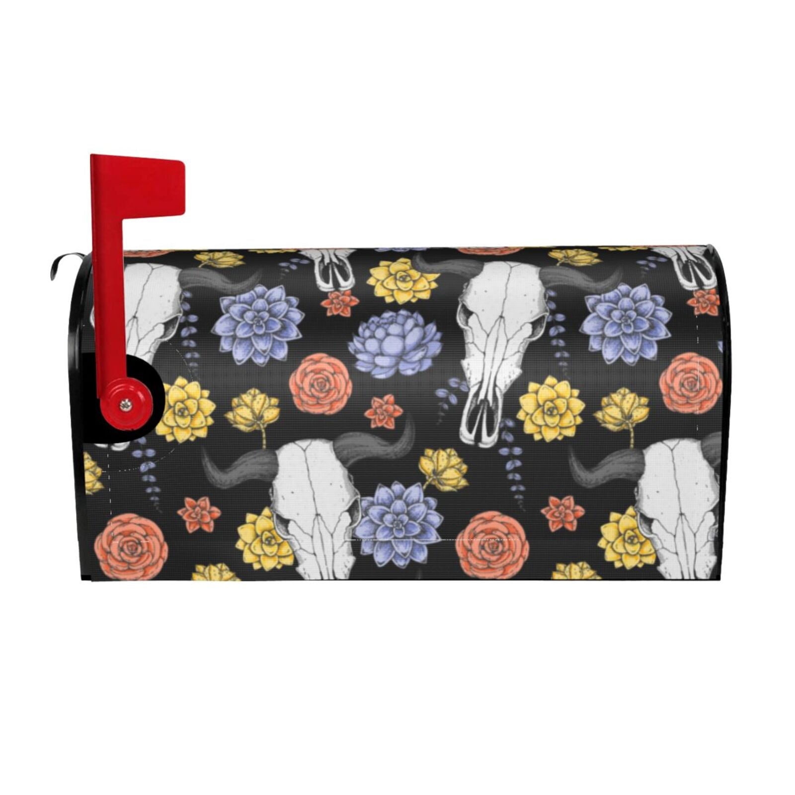 Mailbox Covers Magnetic Standard Size - Buffalo Skull flowers Exotic ...