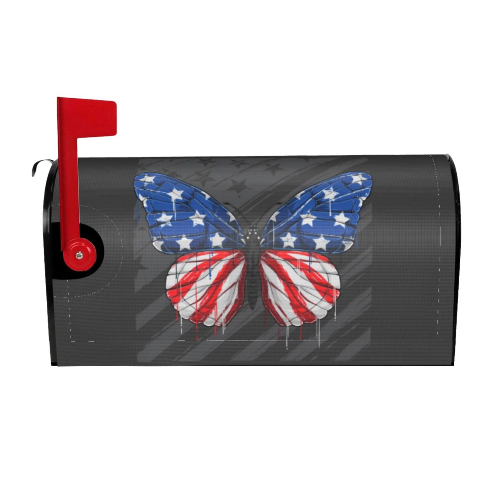Mailbox Covers Magnetic Standard Size - Butterfly With USA Flag ...