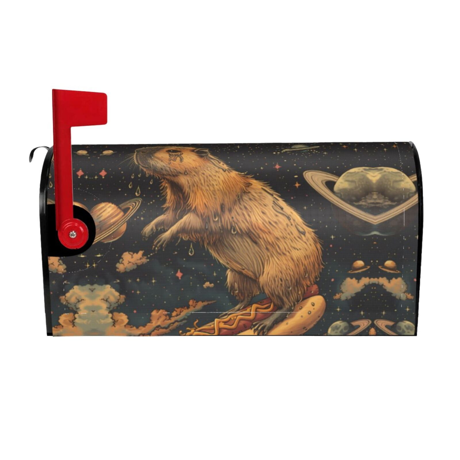 Mailbox Covers Magnetic Standard Size - Capybara Space Hotdog Ride ...