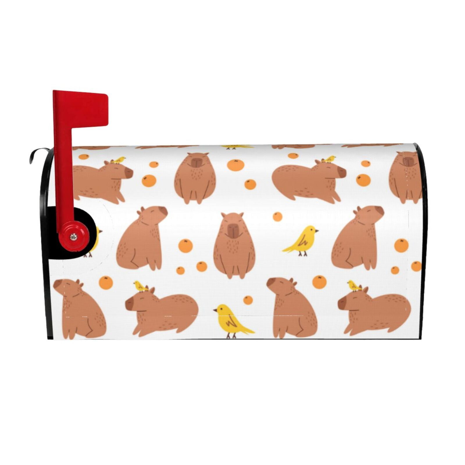 Mailbox Covers Magnetic Standard Size - Capybaras Bird Orange ...