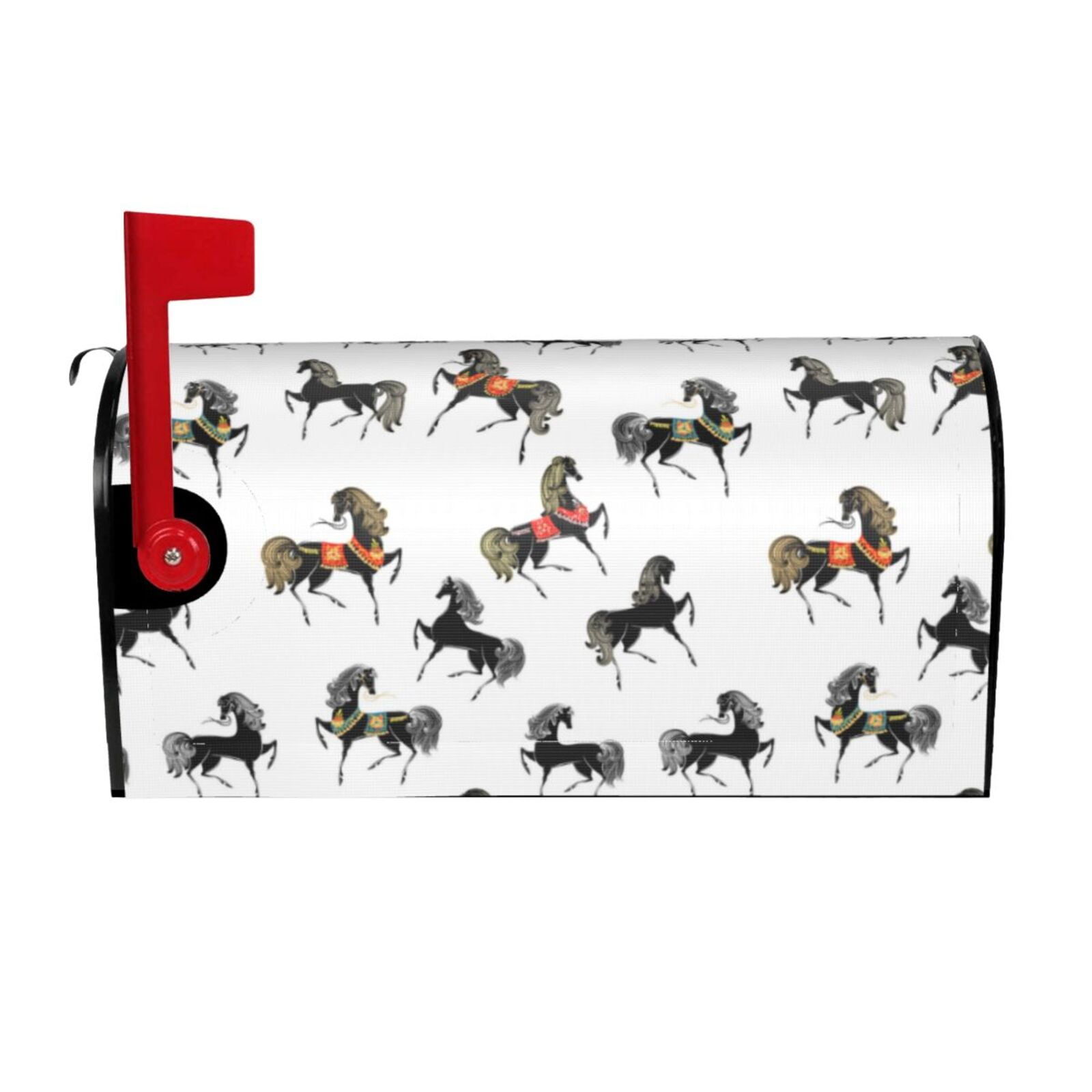 Mailbox Covers Magnetic Standard Size - Cartoon Cool Horse Black White ...