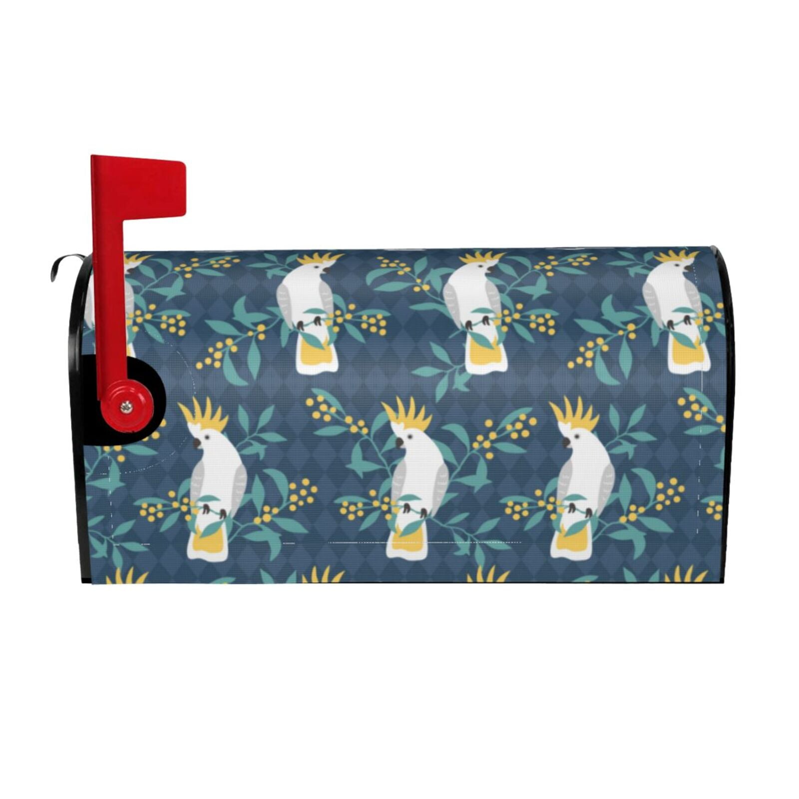 Mailbox Covers Magnetic Standard Size - Cartoon Cute Cockatoo Plant ...