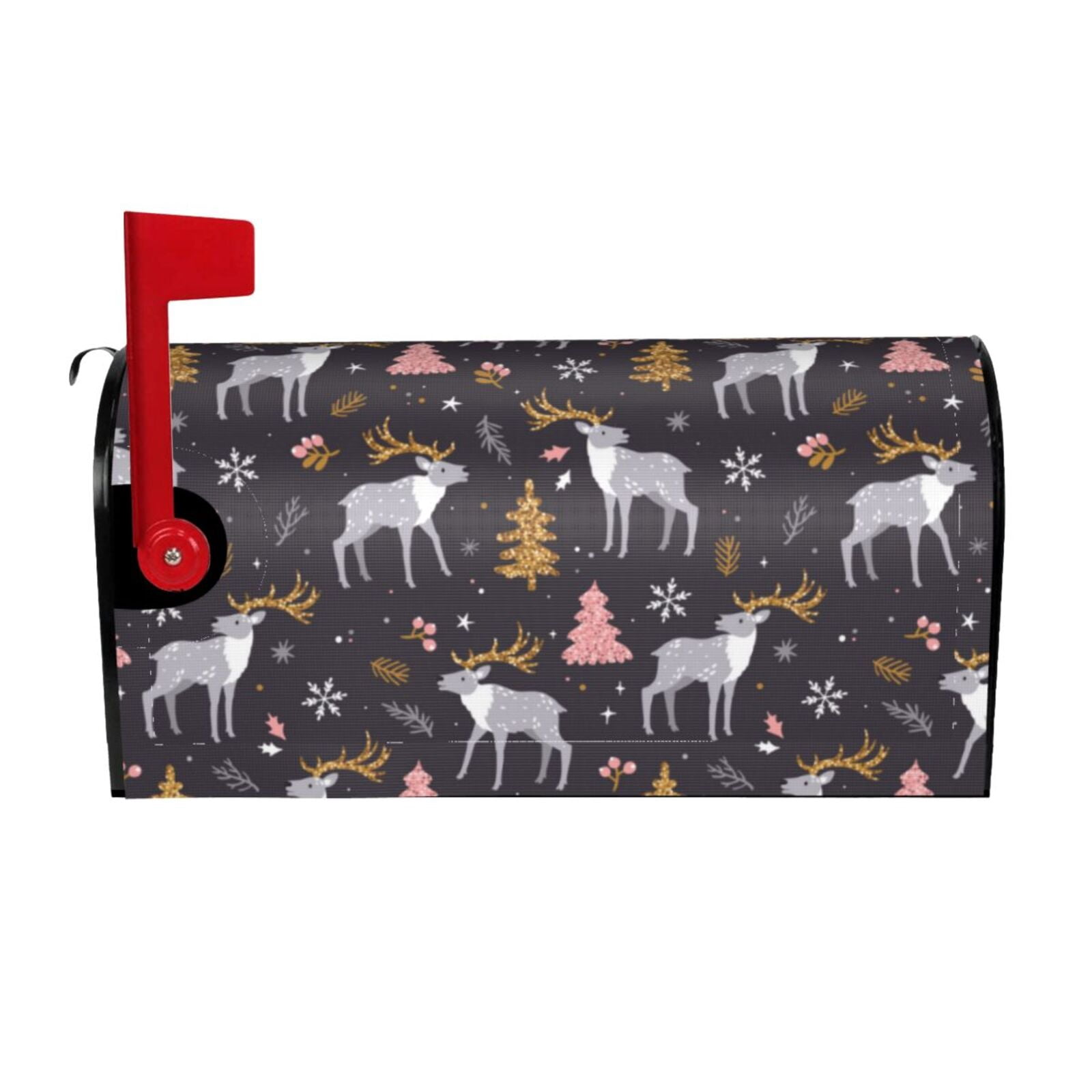 Mailbox Covers Magnetic Standard Size - Cartoon Cute Elk Deer Christmas ...