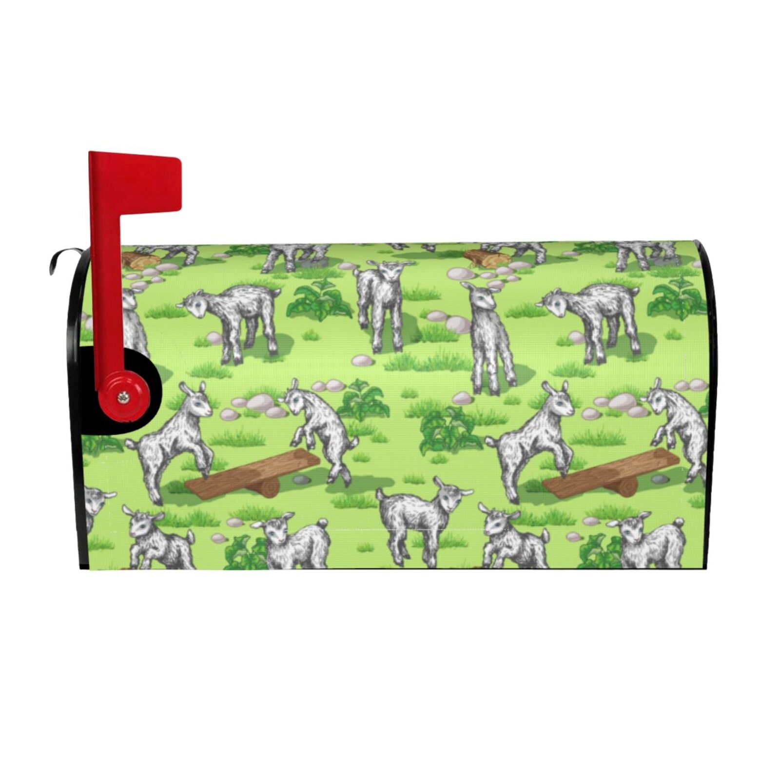 Mailbox Covers Magnetic Standard Size - Cartoon Cute Goat In Meadow ...
