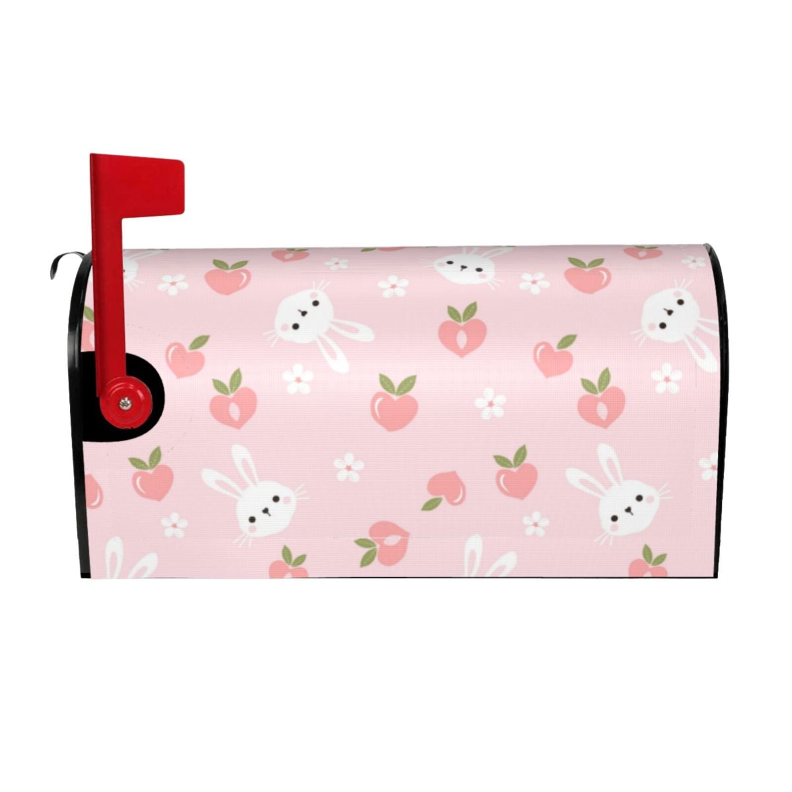 Mailbox Covers Magnetic Standard Size - Cartoon Cute Rabbit Flower Pink ...