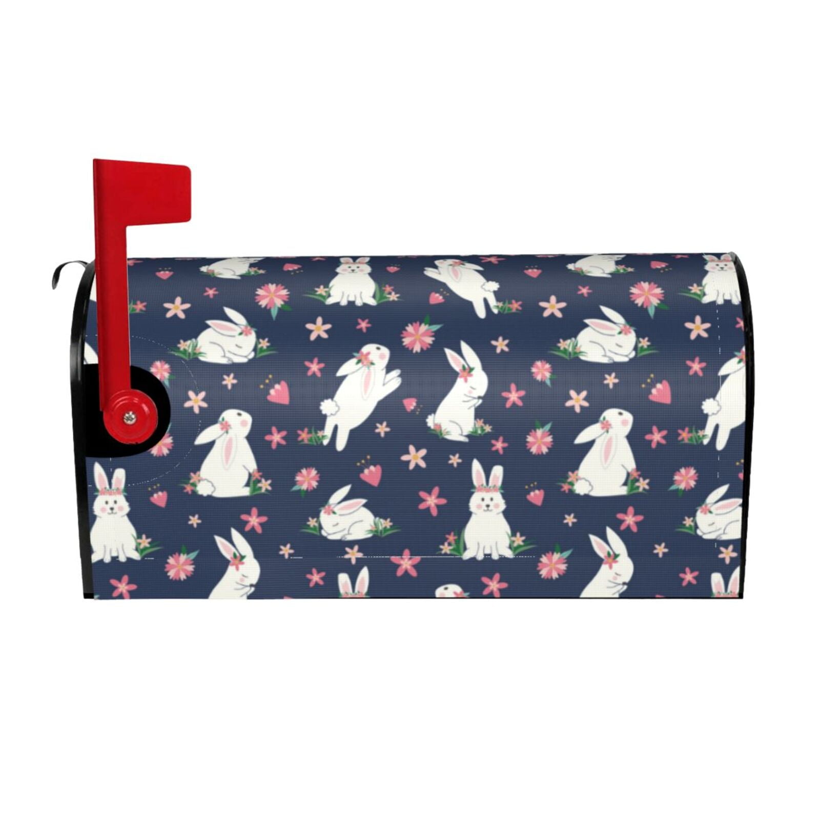 Mailbox Covers Magnetic Standard Size - Cartoon Cute Rabbit Flower ...