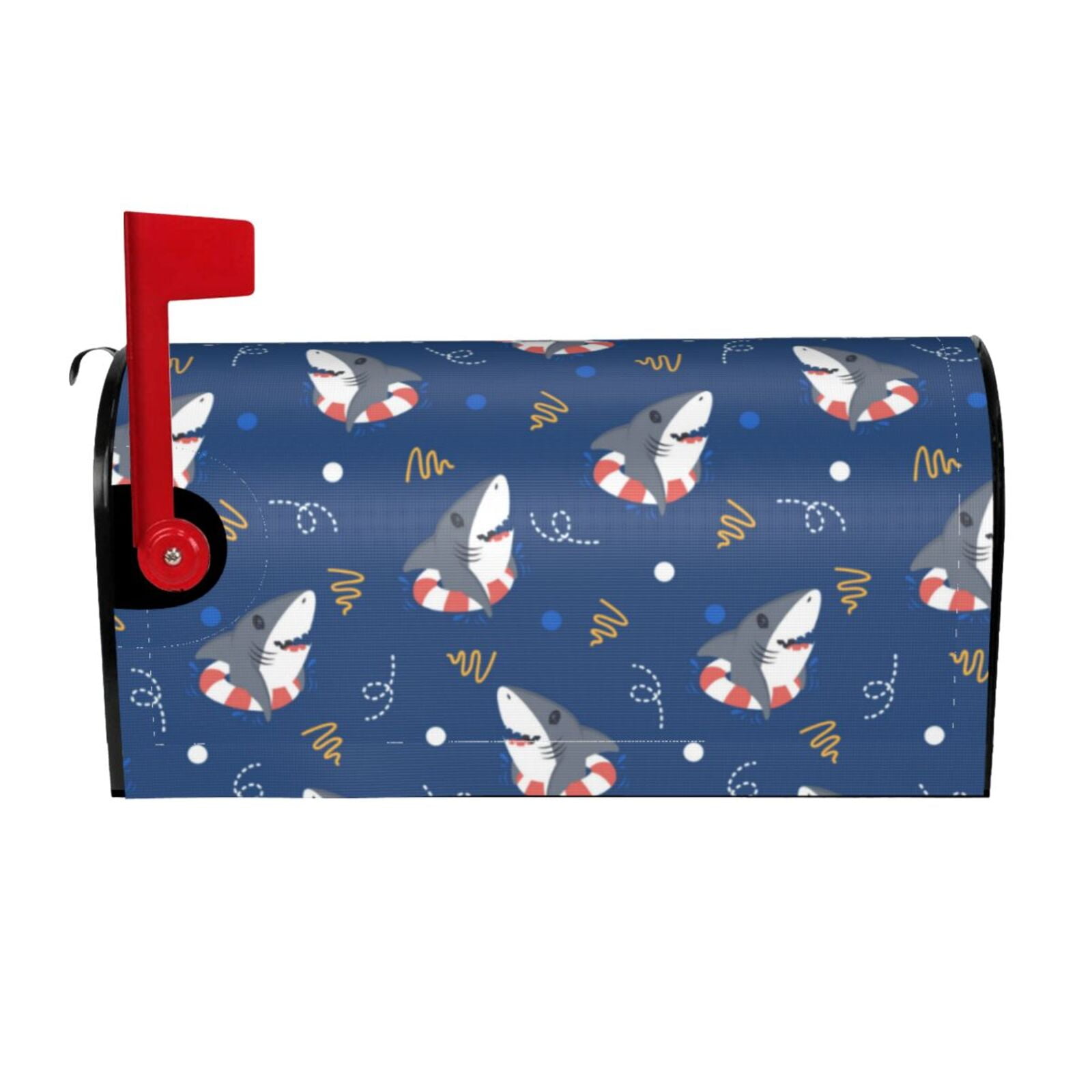 Mailbox Covers Magnetic Standard Size - Cartoon Cute Shark Swim Ring ...