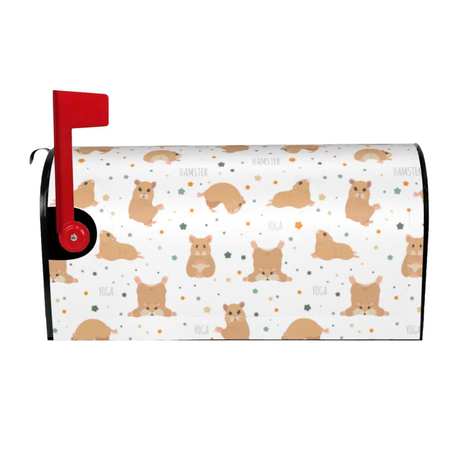 Mailbox Covers Magnetic Standard Size - Cartoon Cute Yoga Hamster Stars ...
