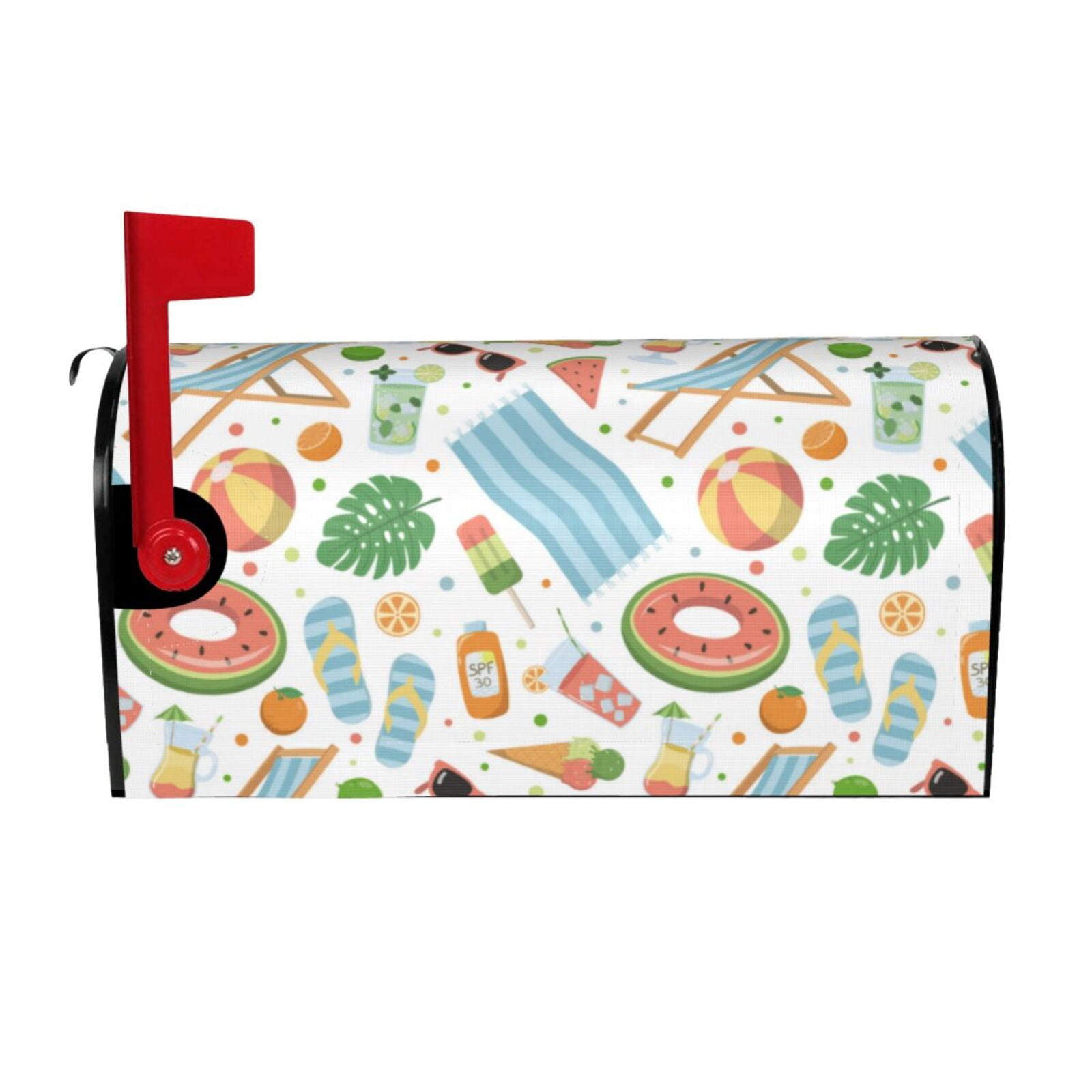 Mailbox Covers Magnetic Standard Size - Cartoon summer slingchair beach ...