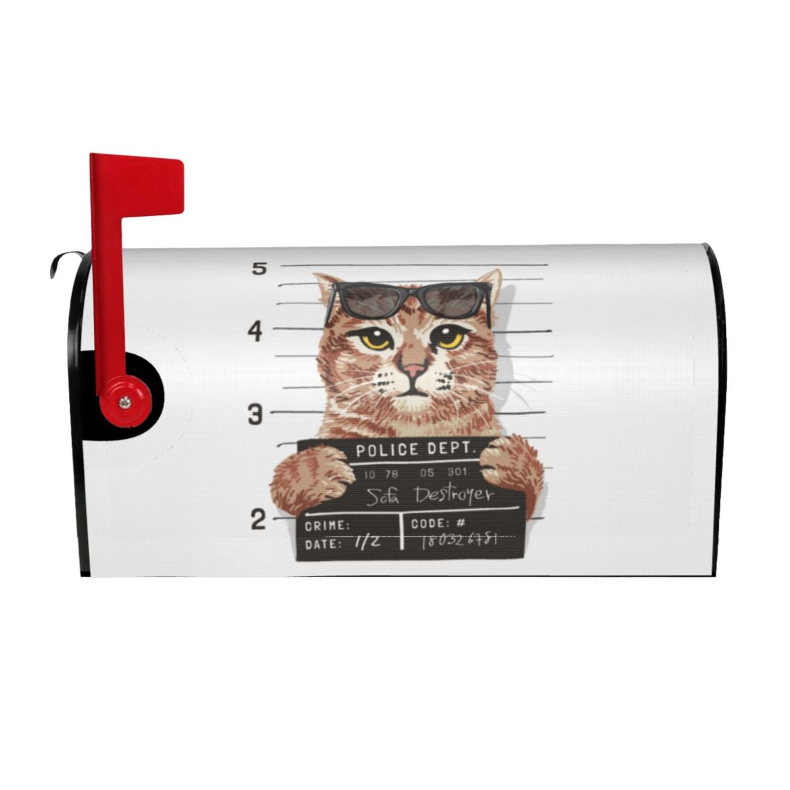 Mailbox Covers Magnetic Standard Size - Cat Holding Mugshot Sign ...