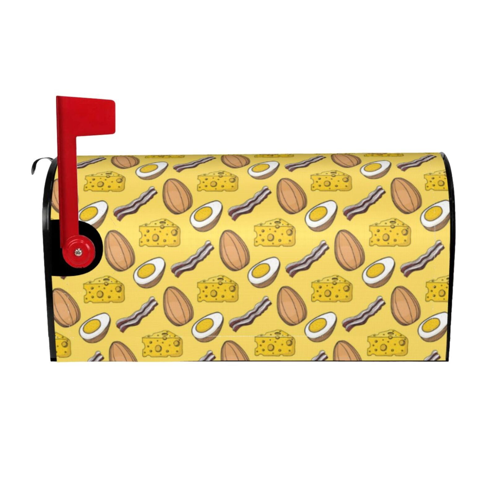 Mailbox Covers Magnetic Standard Size - Cheese Egg Bacon Print Yellow ...