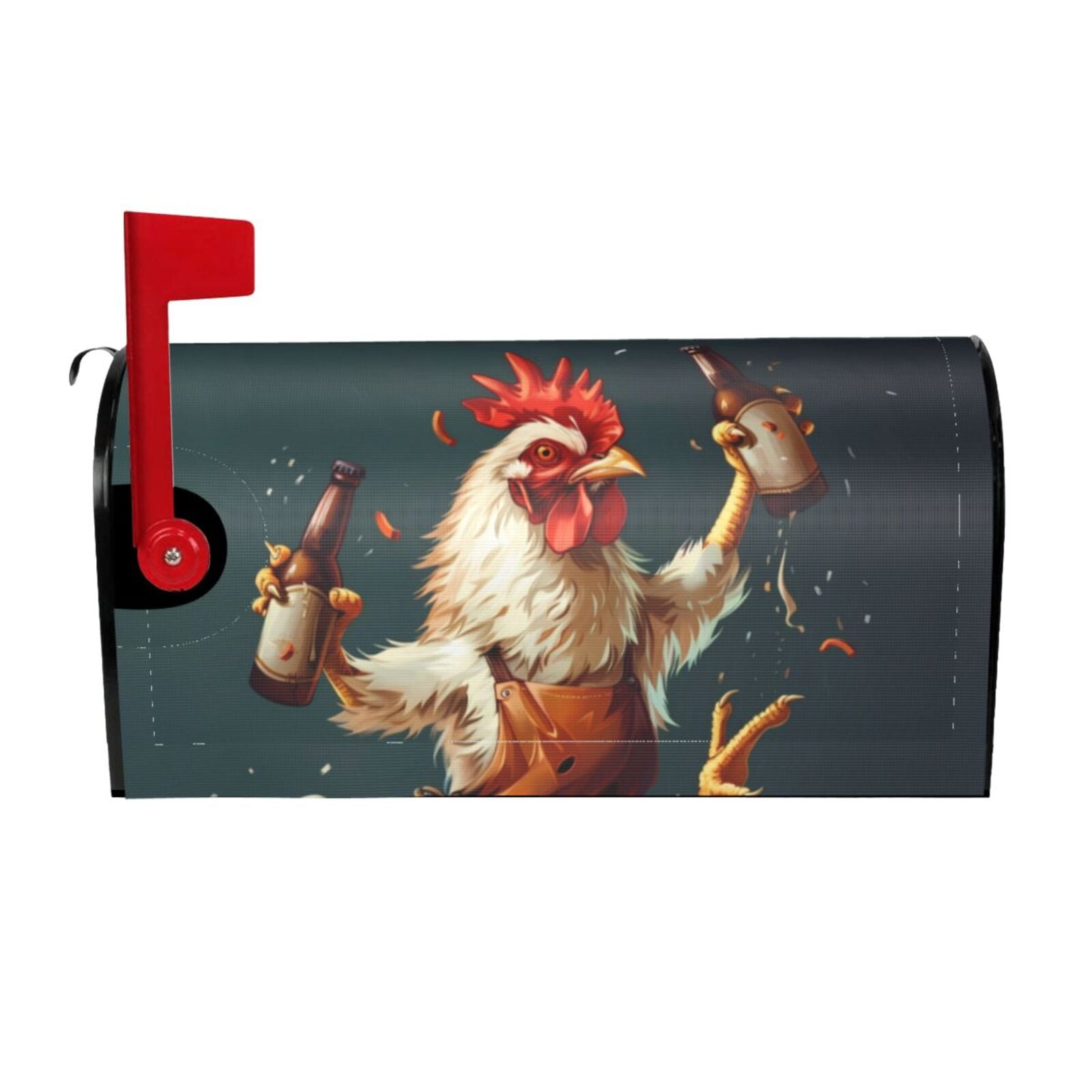 Mailbox Covers Magnetic Standard Size - Chef Chicken With Beer Bottles ...
