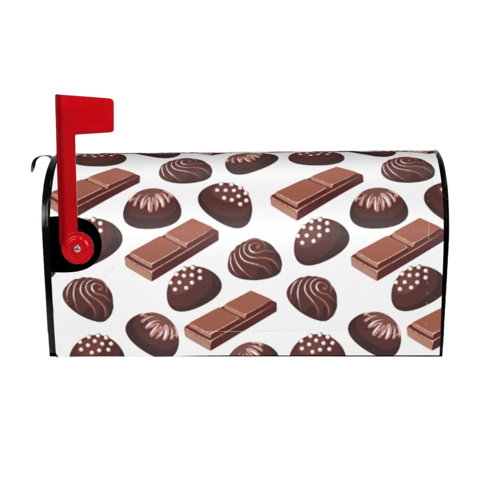 Mailbox Covers Magnetic Standard Size - Chocolate Print Brown White ...