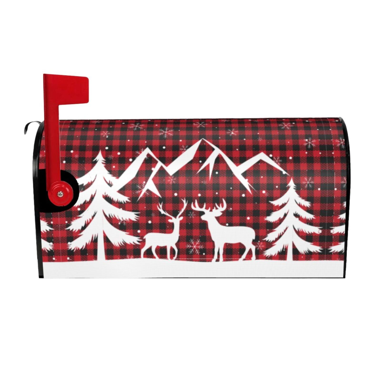Mailbox Covers Magnetic Standard Size - Christmas Buffalo Plaid ...