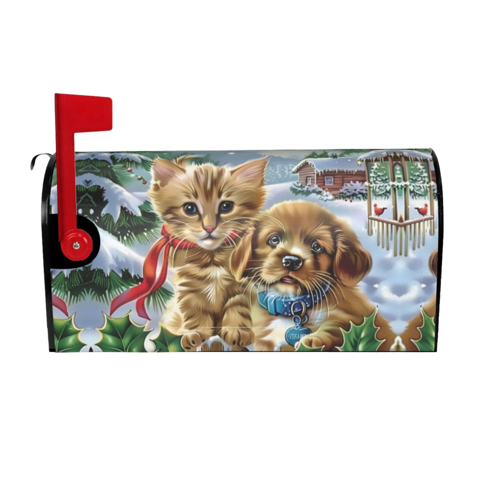 Mailbox Covers Magnetic Standard Size - Christmas Kitten Puppy ...