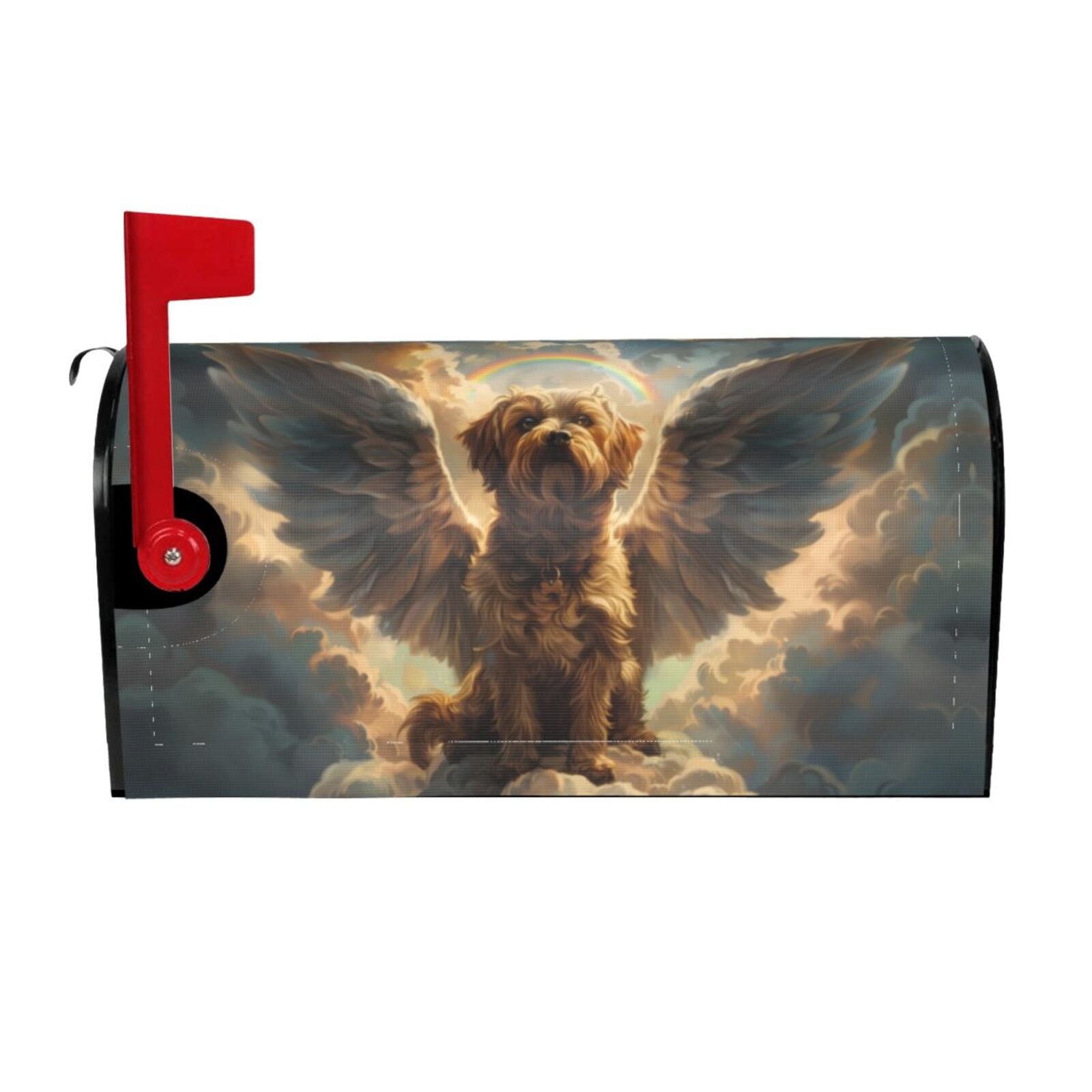 Mailbox Covers Magnetic Standard Size - Cloud Rainbow Winged Dog ...