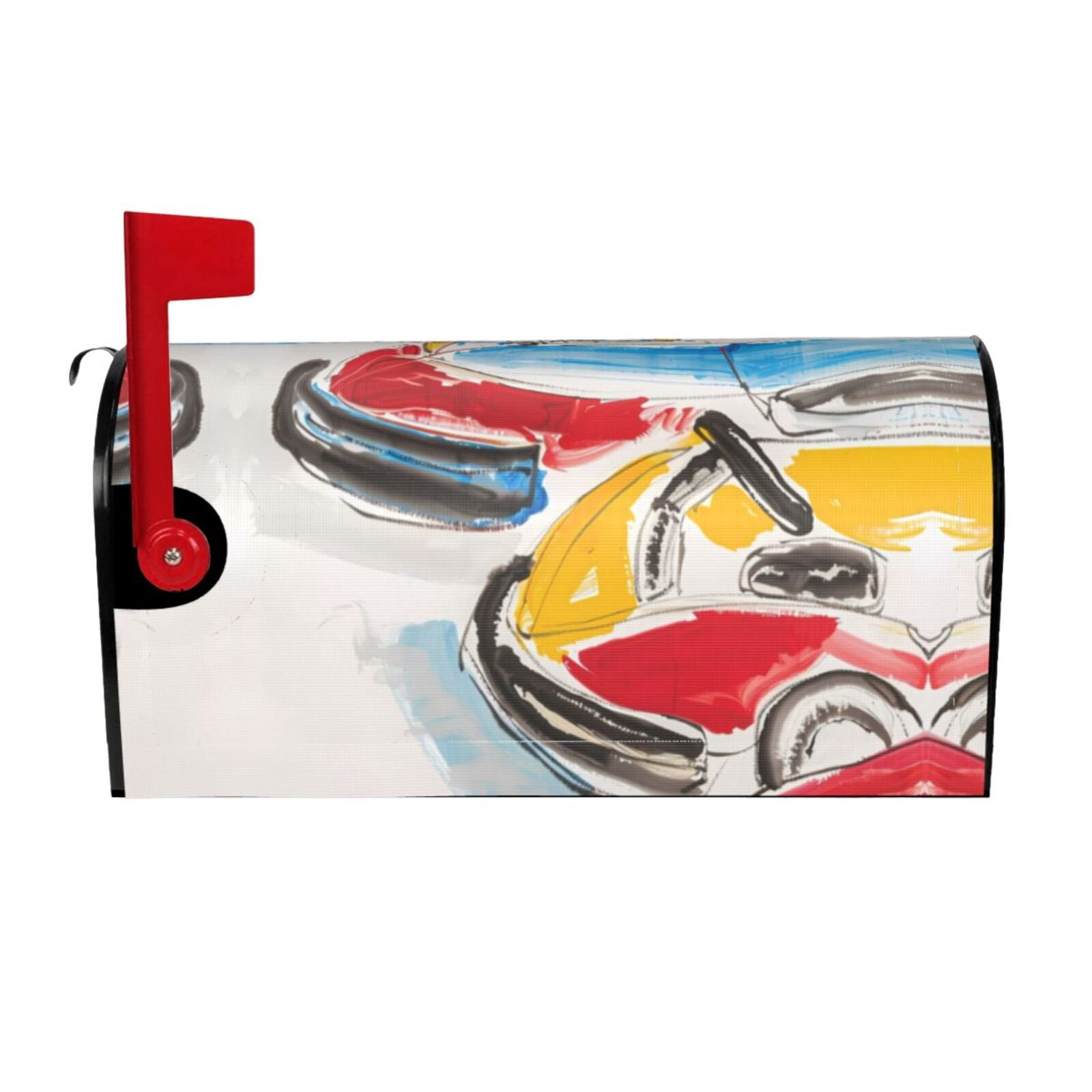 Mailbox Covers Magnetic Standard Size - Colorful Abstract Bumper Cars ...