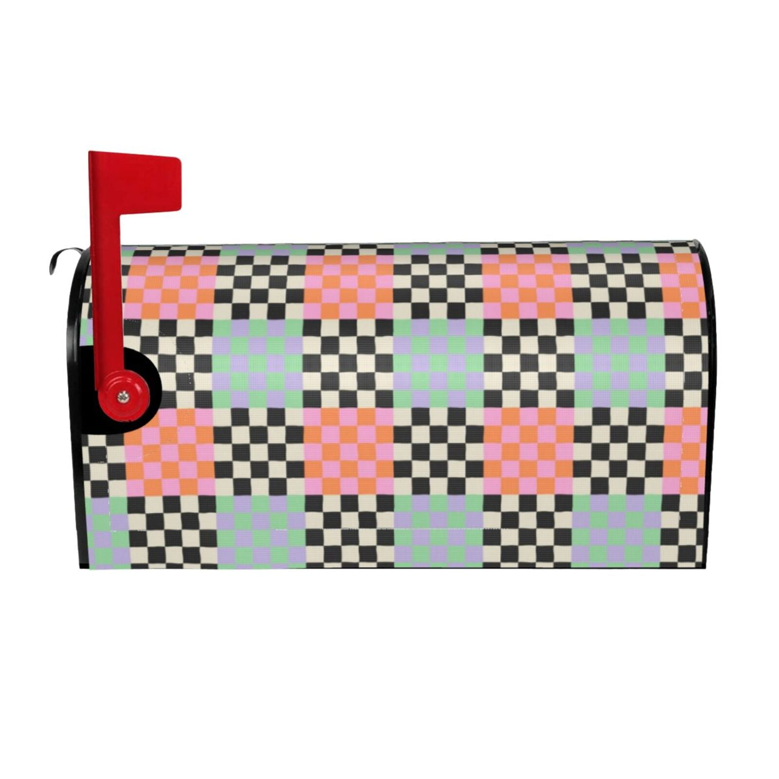 Mailbox Covers Magnetic Standard Size - Colorful Checkered Waterproof ...