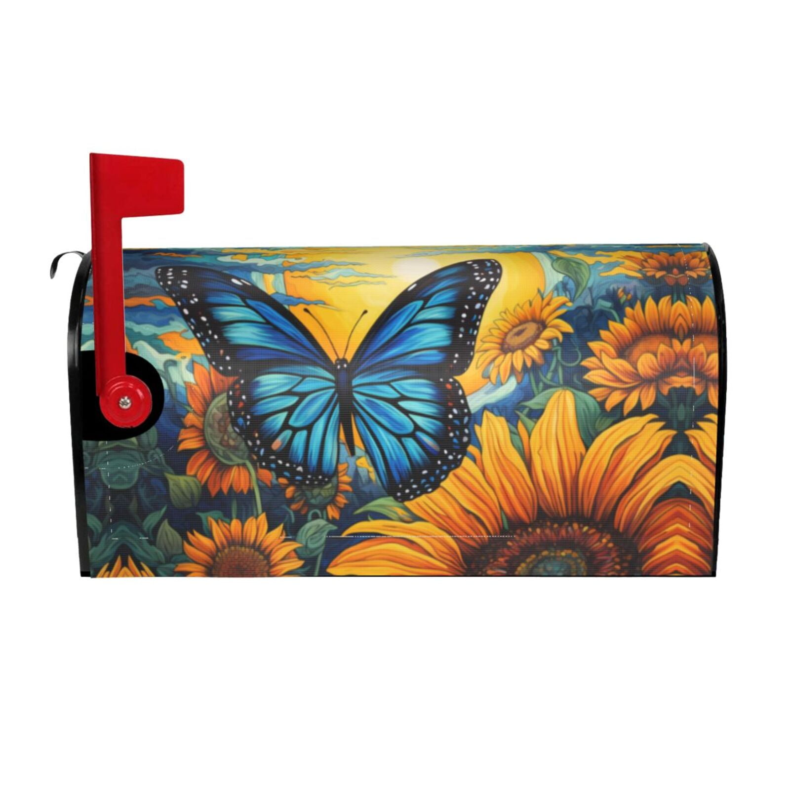 Mailbox Covers Magnetic Standard Size - Colorful Cloud Butterfly ...