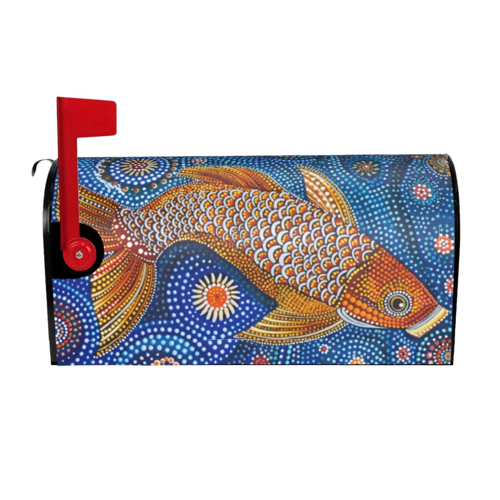 Mailbox Covers Magnetic Standard Size - Colorful Dot Art Fish ...