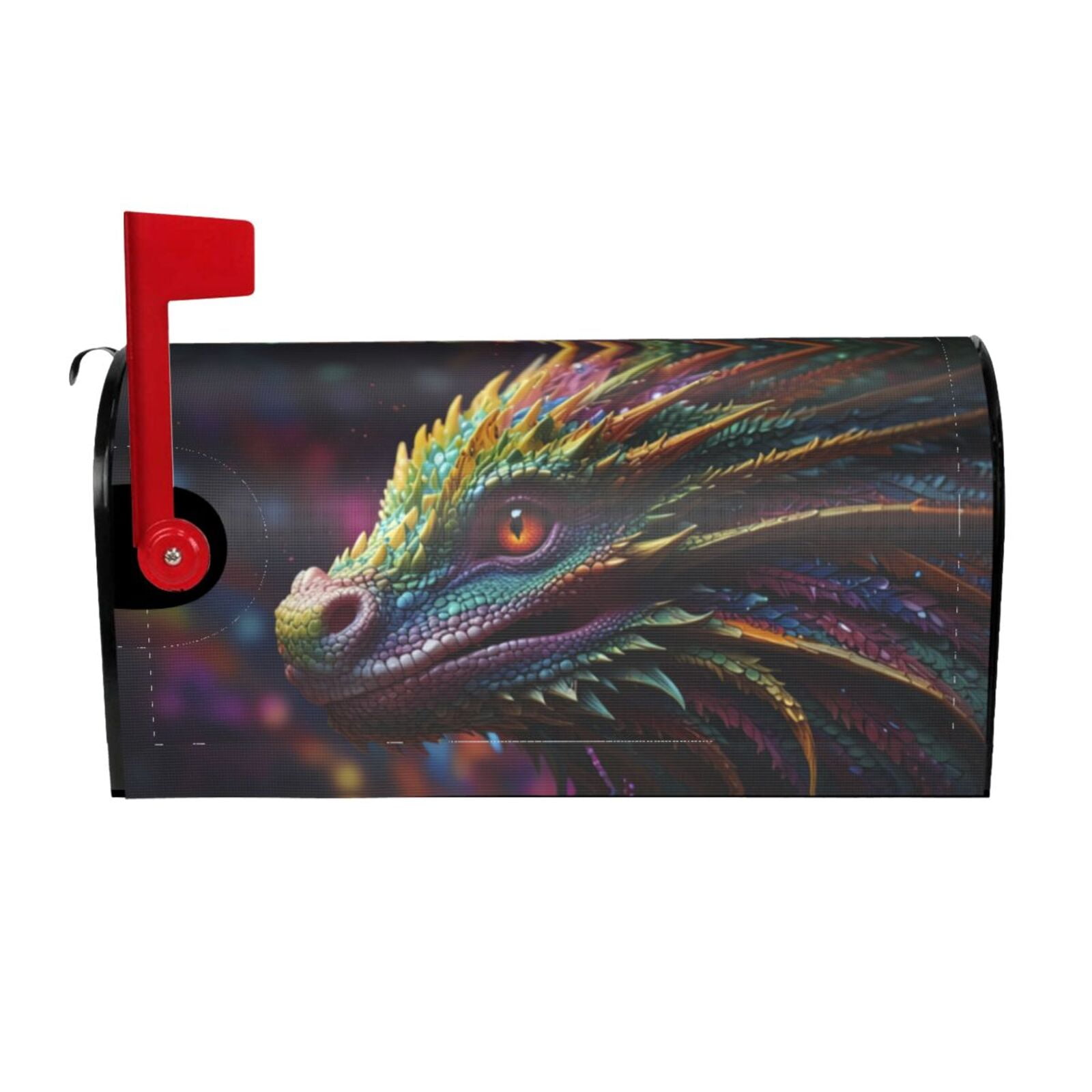 Mailbox Covers Magnetic Standard Size - Colorful Dragon Head Profile ...