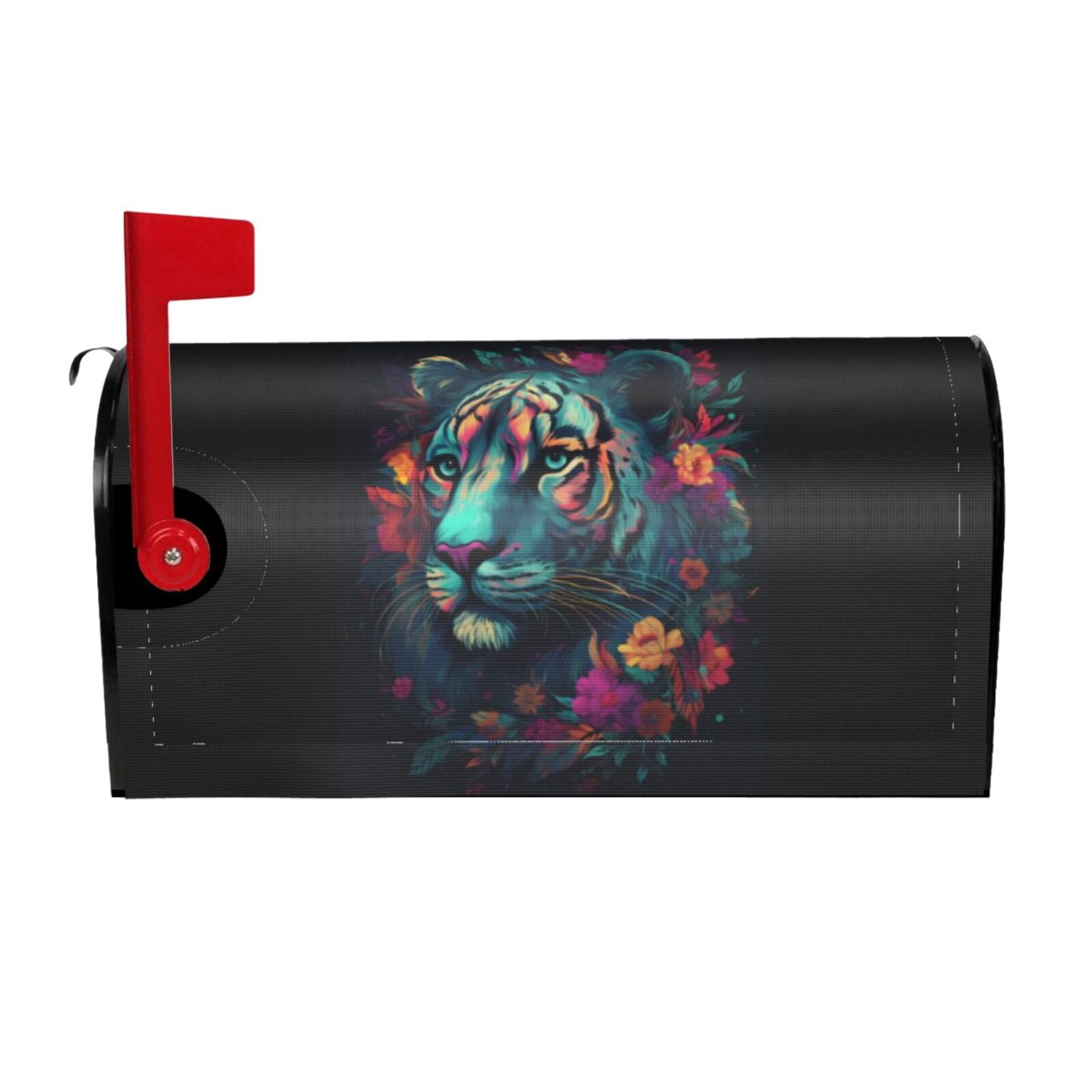 Mailbox Covers Magnetic Standard Size - Colorful Flower Tiger ...