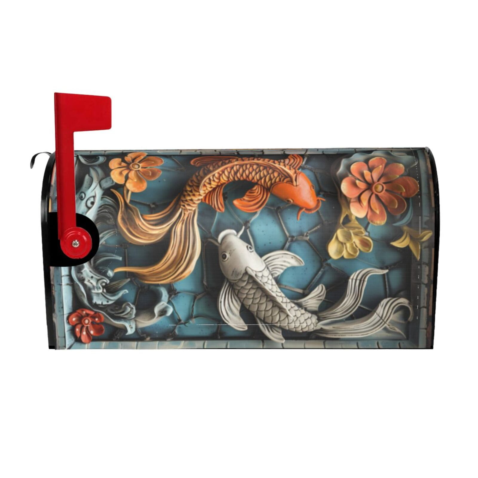Mailbox Covers Magnetic Standard Size - Colorful Koi Fish Art ...