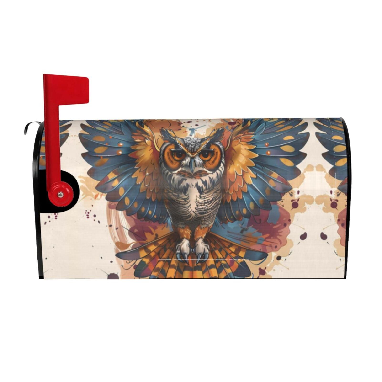 Mailbox Covers Magnetic Standard Size - Colorful Owl Tattoo Art ...