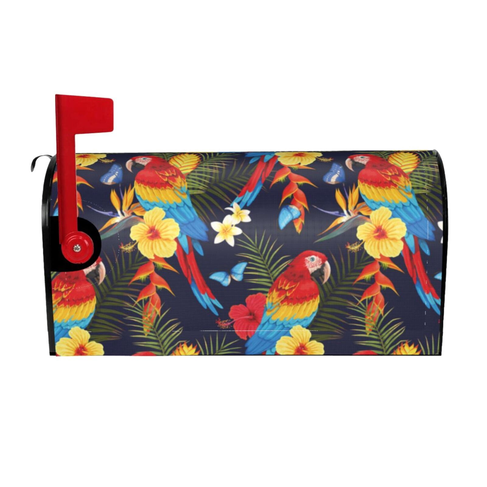 Mailbox Covers Magnetic Standard Size - Colorful Parrot Flower Palm ...