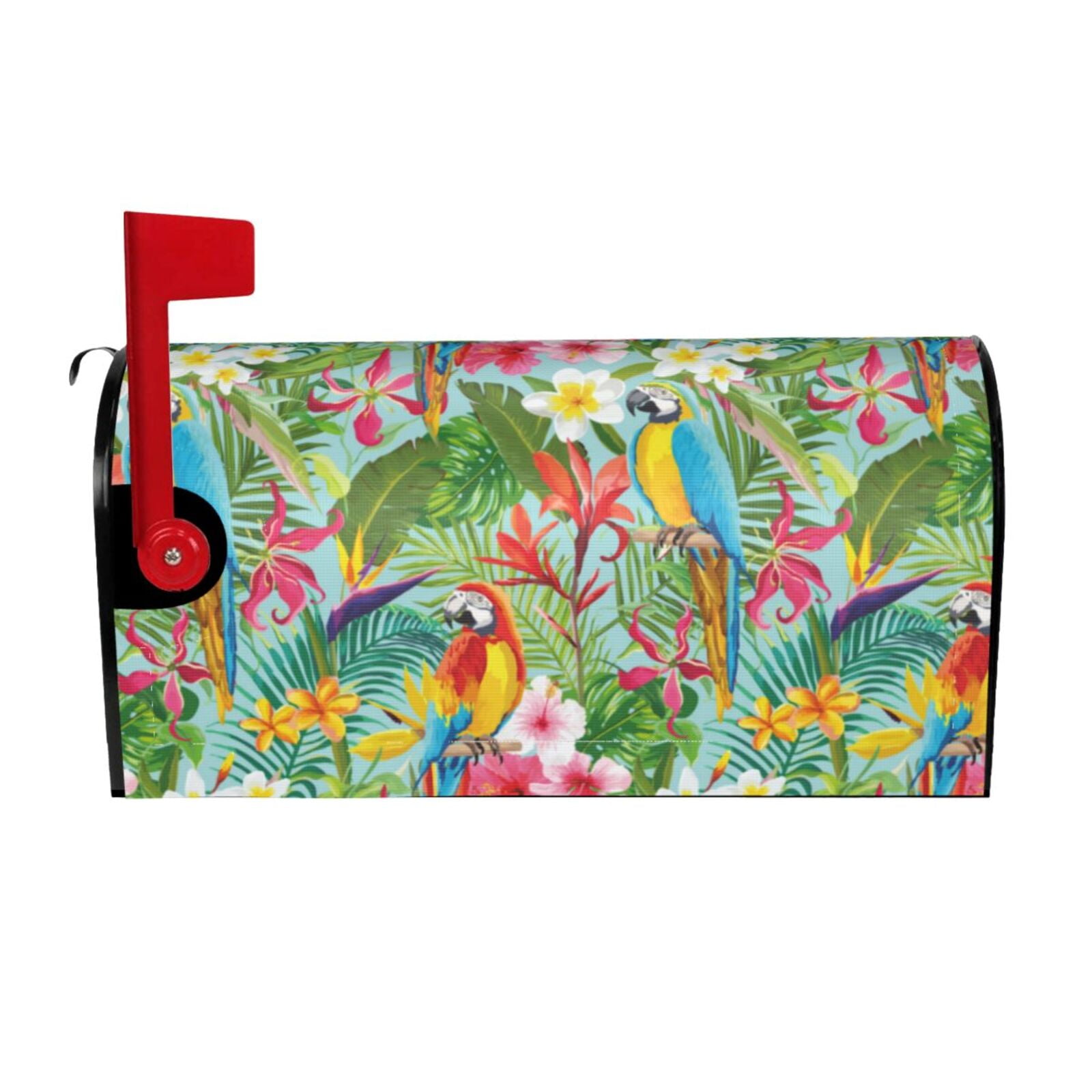 Mailbox Covers Magnetic Standard Size - Colorful Parrot Flower Plant ...