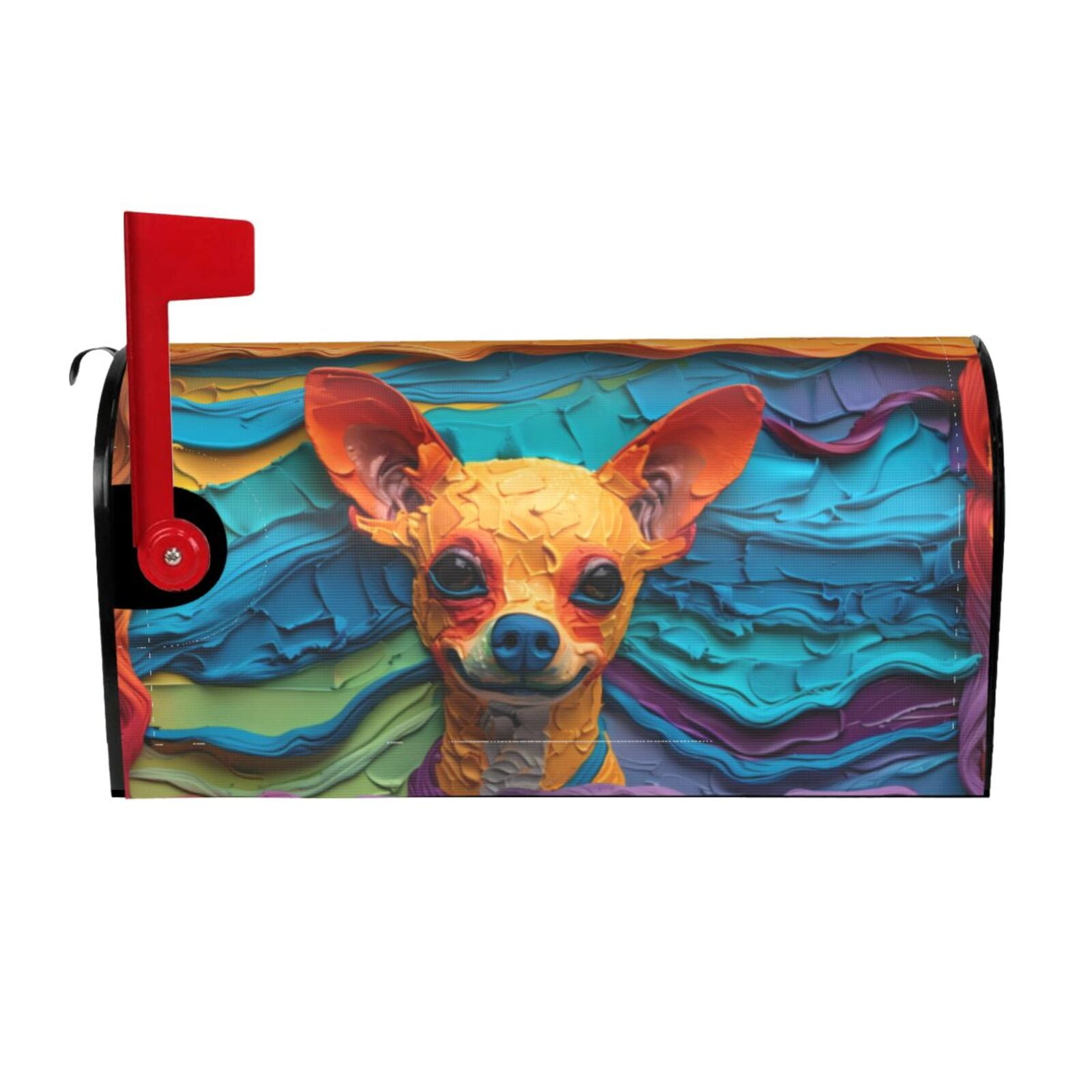 Mailbox Covers Magnetic Standard Size - Colorful Textured Chihuahua ...