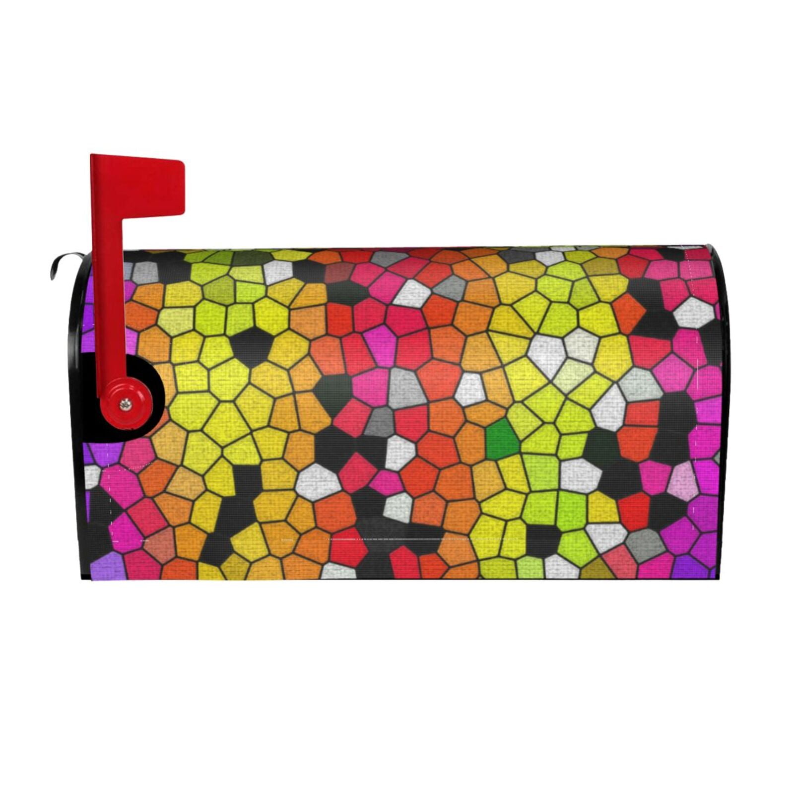Mailbox Covers Magnetic Standard Size - Colorful Tie Dye Stained Glass ...