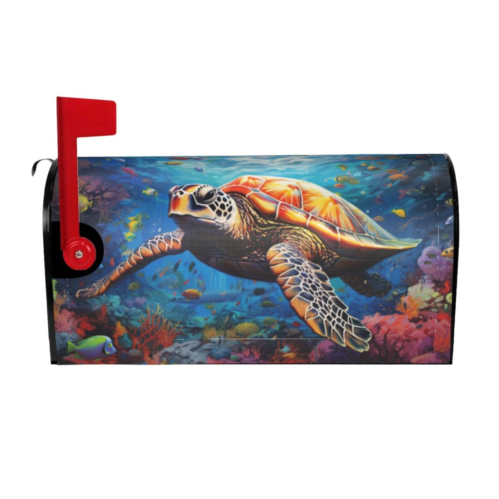 Mailbox Covers Magnetic Standard Size - Colorful Underwater Sea Turtle ...