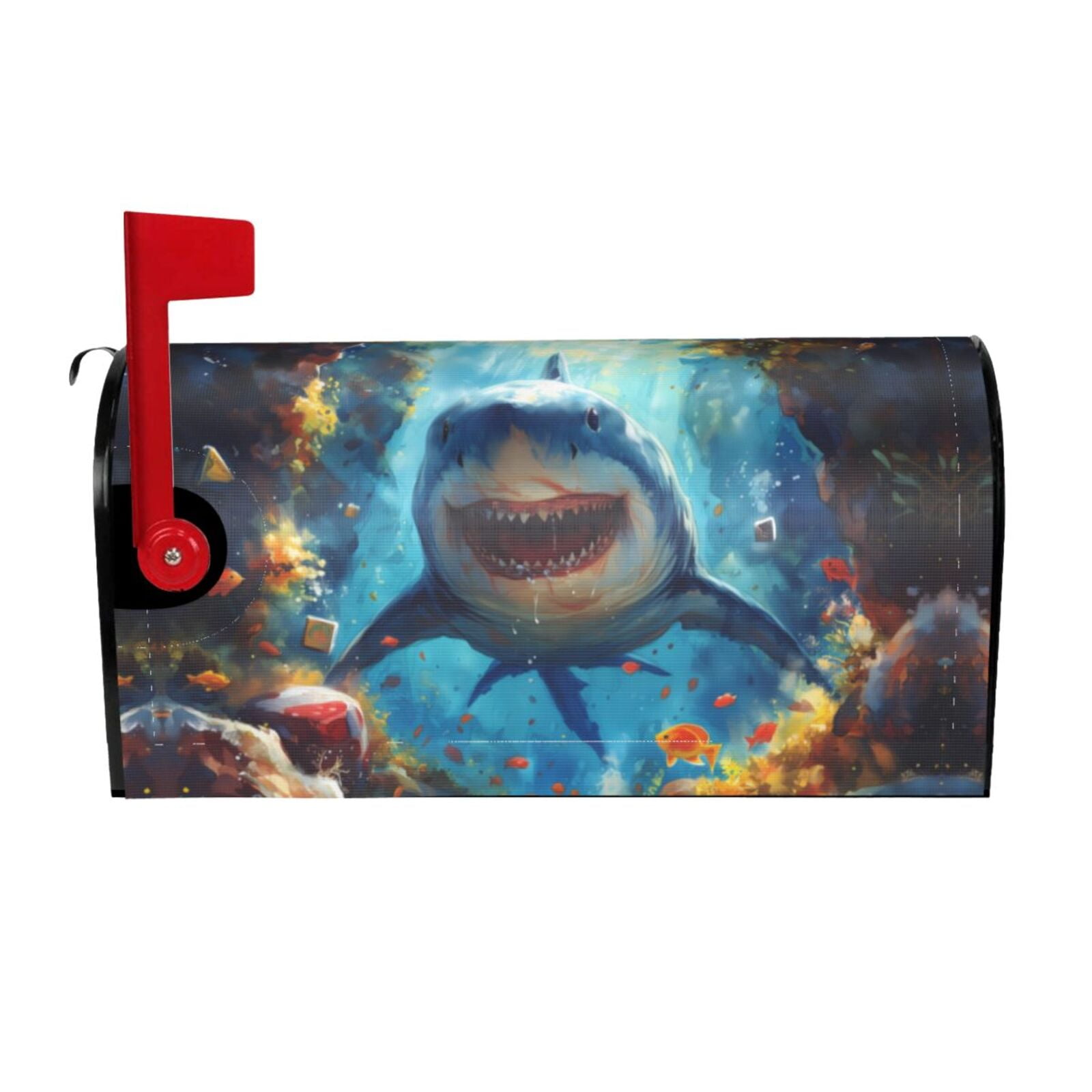 Mailbox Covers Magnetic Standard Size - Colorful Underwater Shark ...