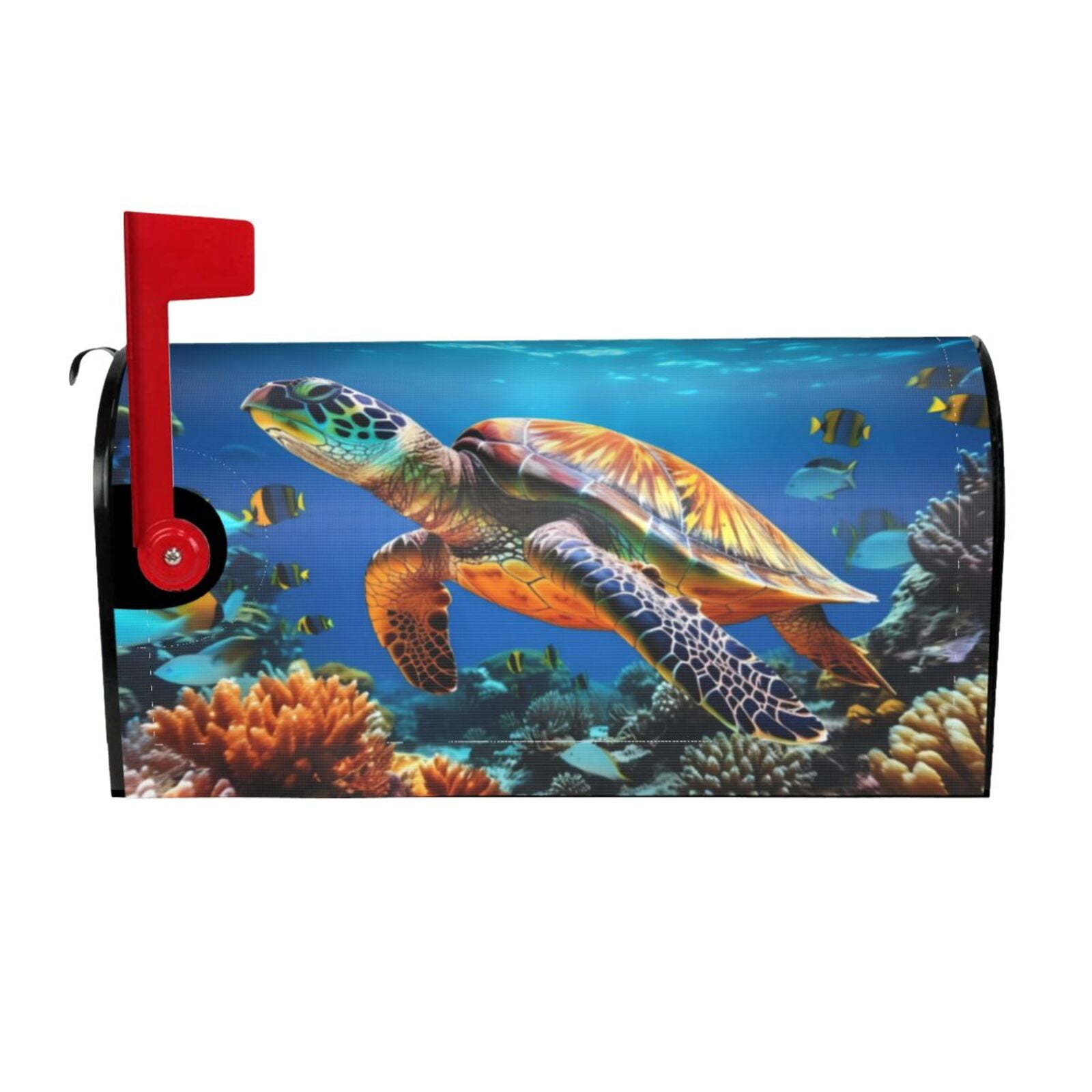 Mailbox Covers Magnetic Standard Size - Coral Sea Turtle Waterproof ...