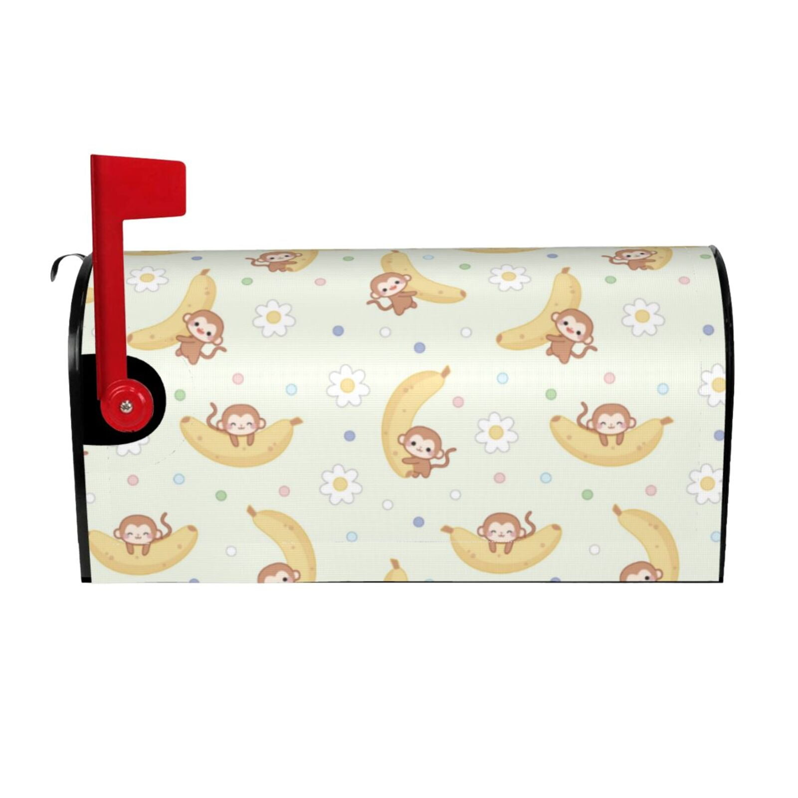 Mailbox Covers Magnetic Standard Size - Cute Banana Monkey Flower Waterproof Mailbox Wraps ...