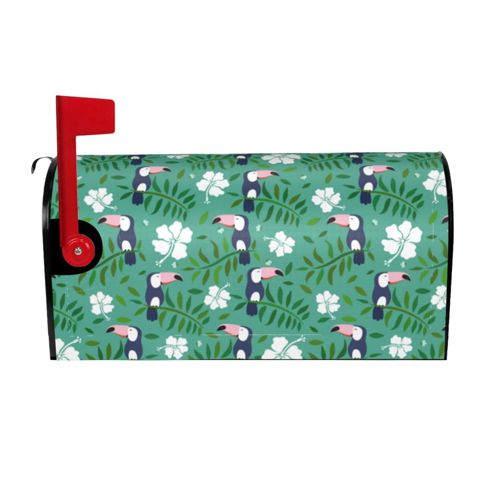 Mailbox Covers Magnetic Standard Size - Cute Cartoon Toucan Flowers ...