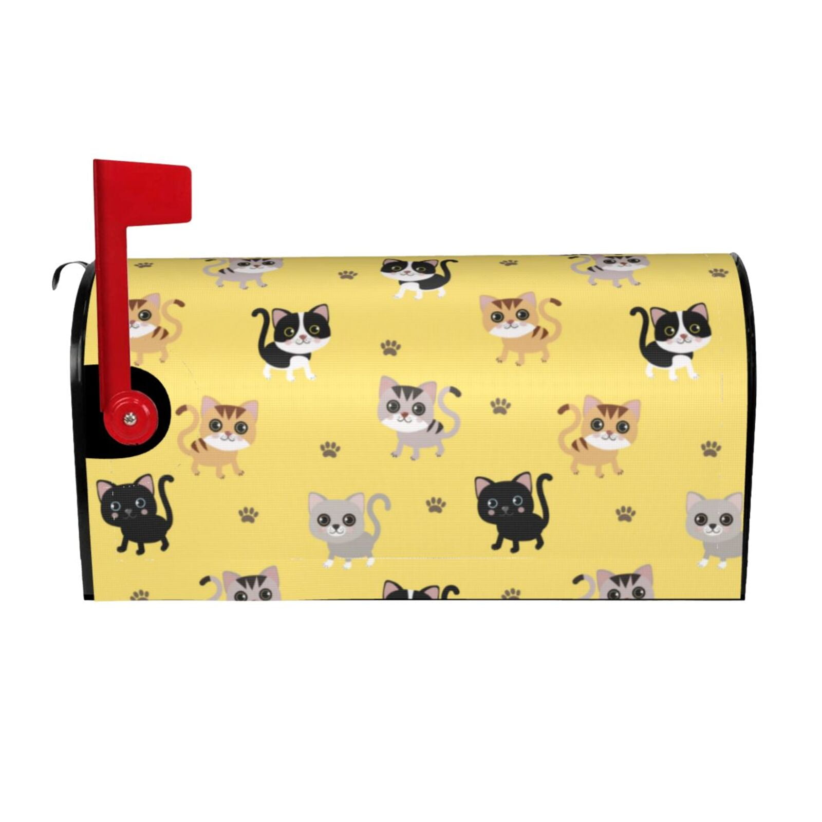 Mailbox Covers Magnetic Standard Size - Cute Cat Cartoon Style Yellow ...