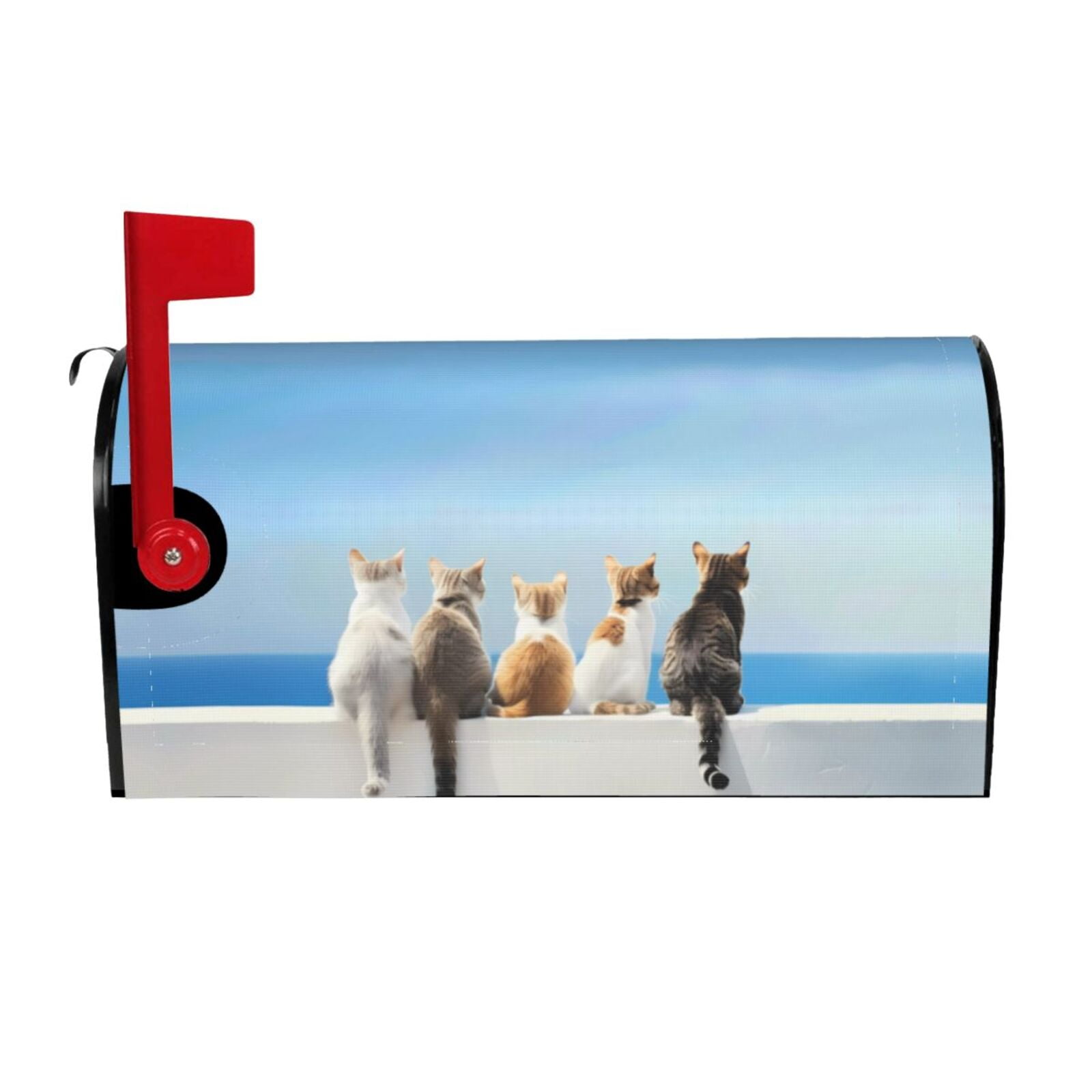 Mailbox Covers Magnetic Standard Size - Cute Cats Watching Ocean ...