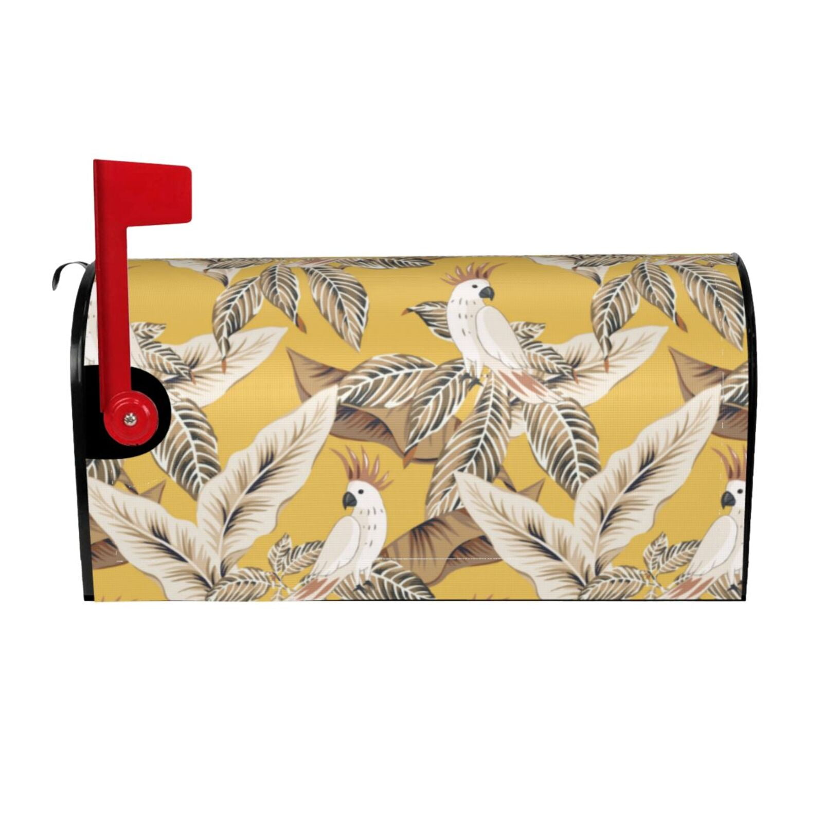 Mailbox Covers Magnetic Standard Size - Cute Cockatoo Parrot Leaves ...
