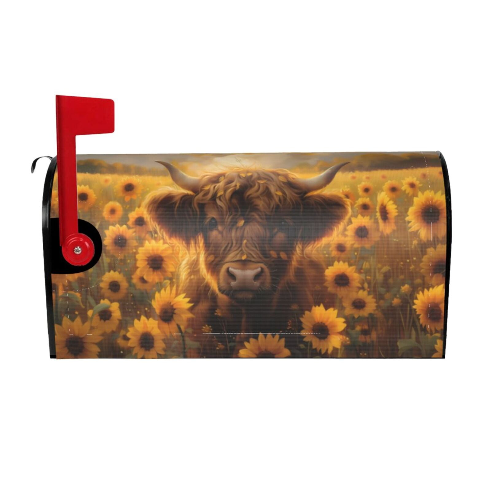 Mailbox Covers Magnetic Standard Size - Cute Cow Sunflower Field ...