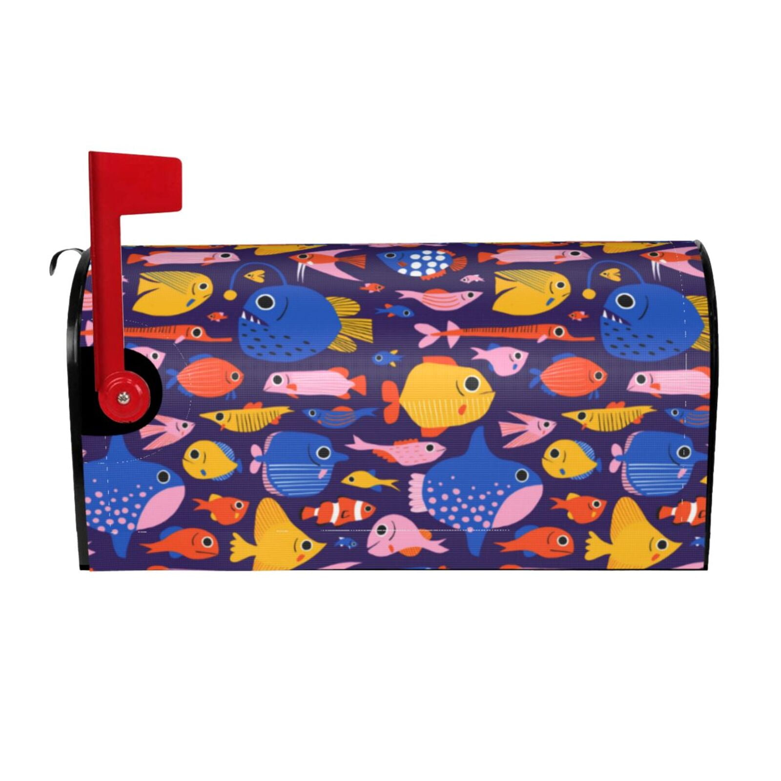 Mailbox Covers Magnetic Standard Size - Cute Flat Hand Drawn Fishes ...