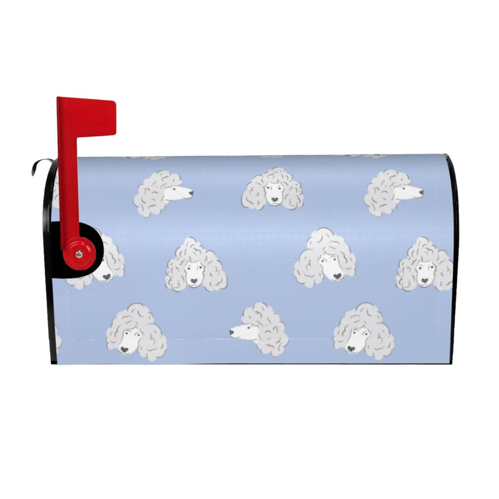Mailbox Covers Magnetic Standard Size - Cute Funny Poodle Dog Blue ...